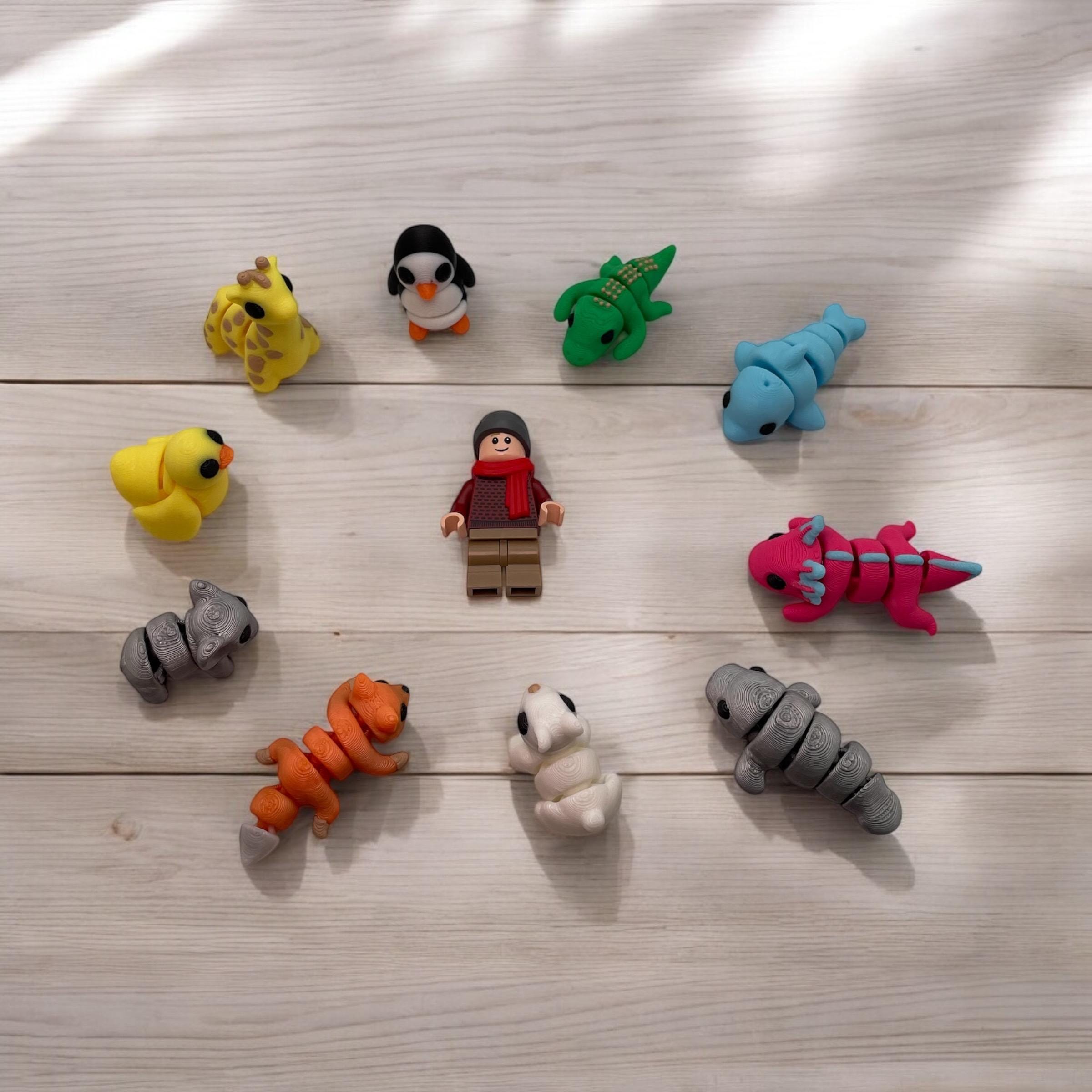 10 Mini Fidget Animals With Rainbow Egg - Etsy