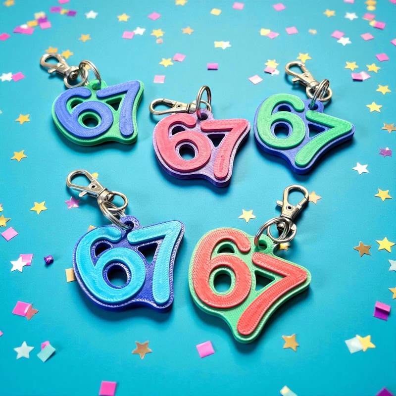 67 Party Keychain - Etsy