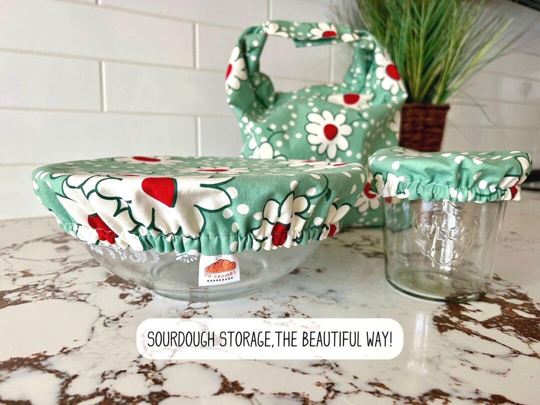 Reusable Sourdough Bread Bag Bowl Cover Starter Jar Topper Food Safe ...