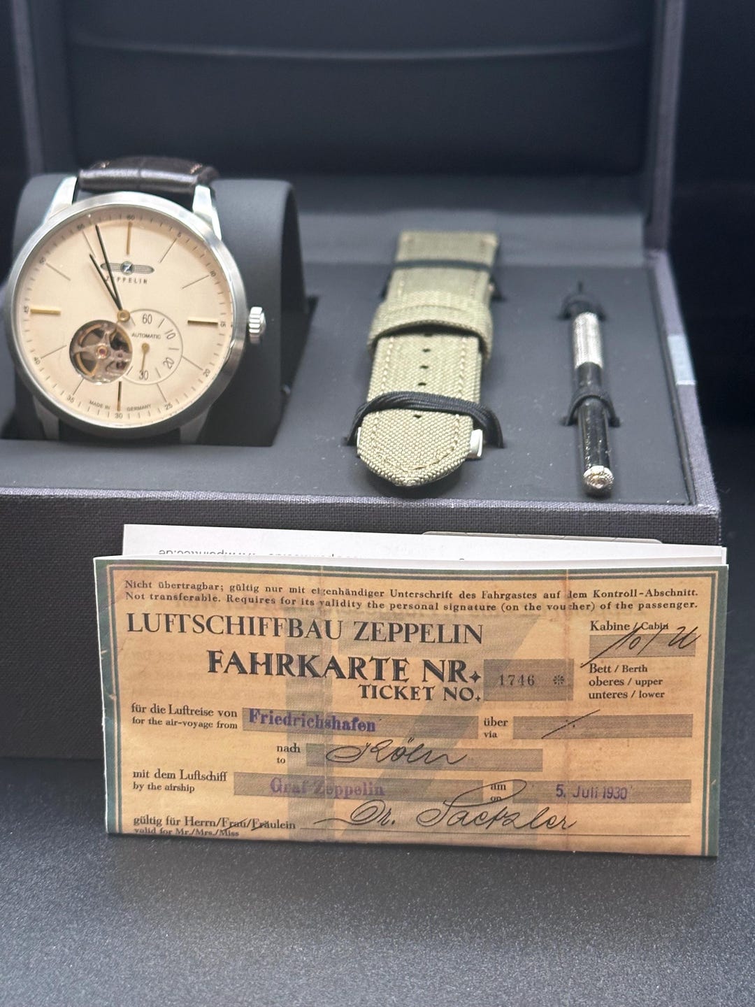 Zeppelin 7364-5 Flatline Automatic Watch With Leather Strap - Etsy