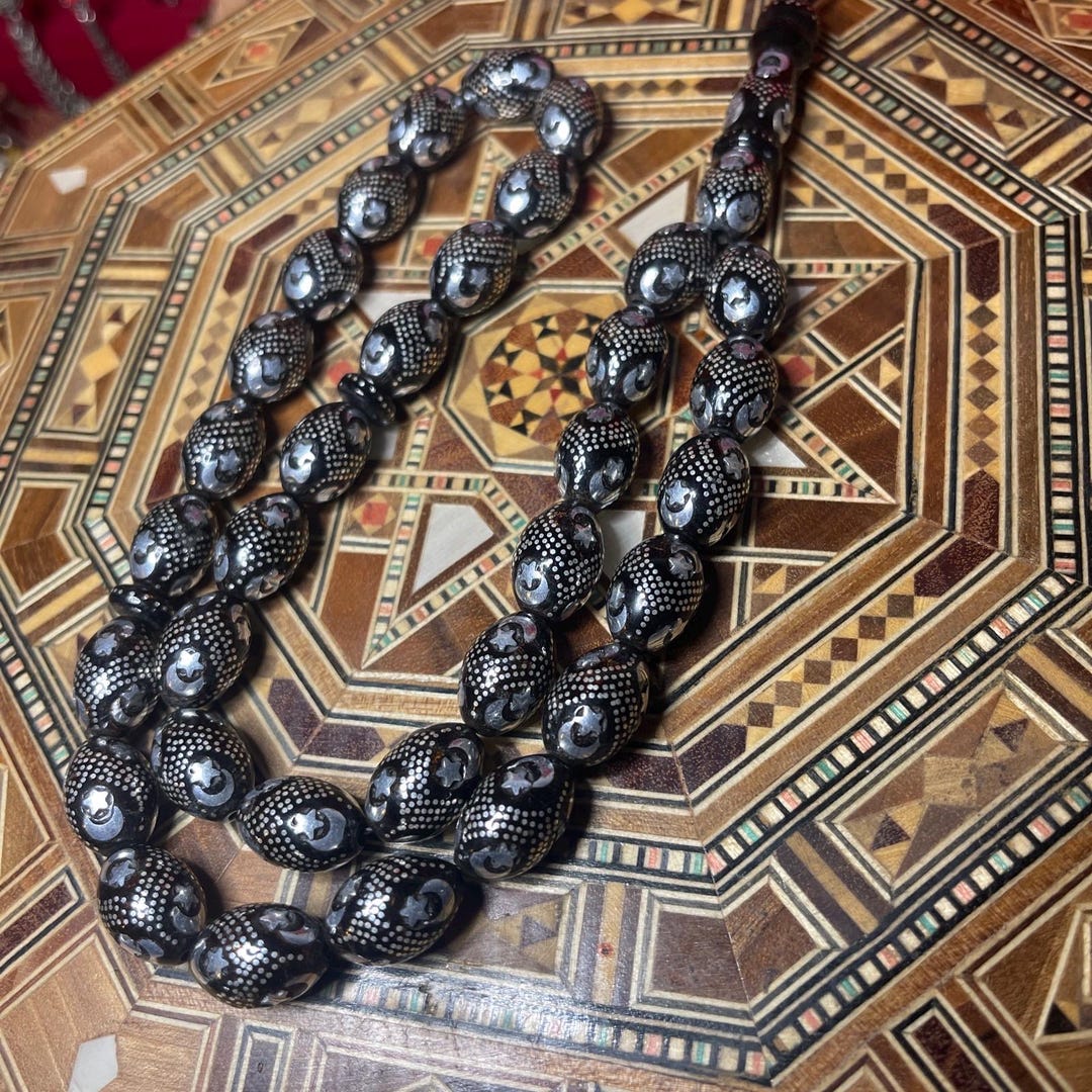Yusur Yusuri Black Coral Tespih Missbah Prayer Beads Rosary Islamic ...