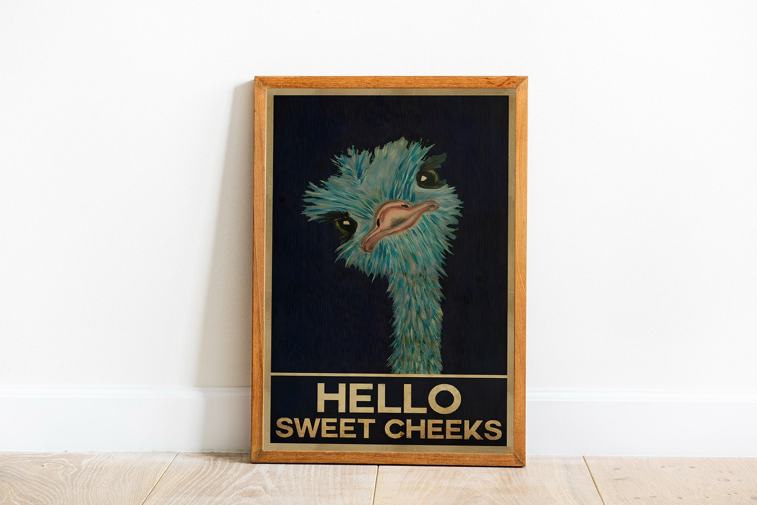 Ostrich Hello Sweet Cheeks Poster, Funny Comedy Animal Art Print, Gift ...