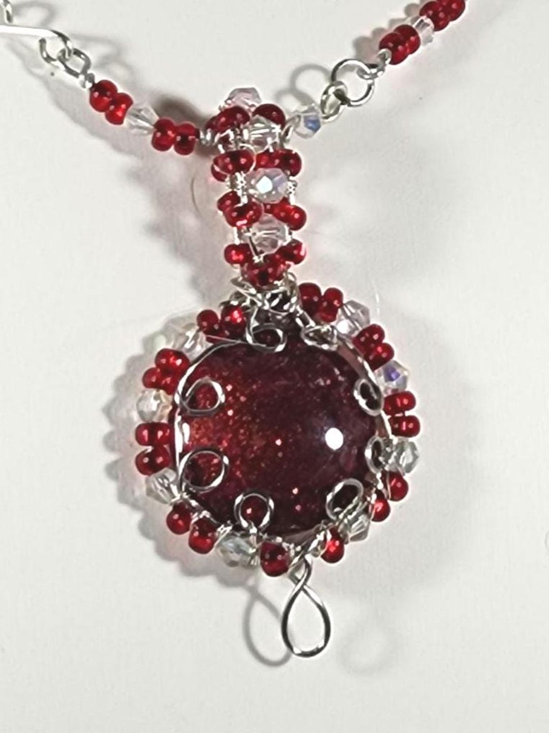 Annette Ruby Necklace, Renaisance Costume Jewelry, Hand Painted Ruby ...