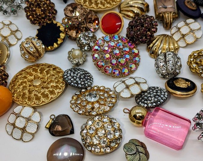 Vintage Crystal Buttons for Sewing or Jewelry Making/vintage Jewelry ...