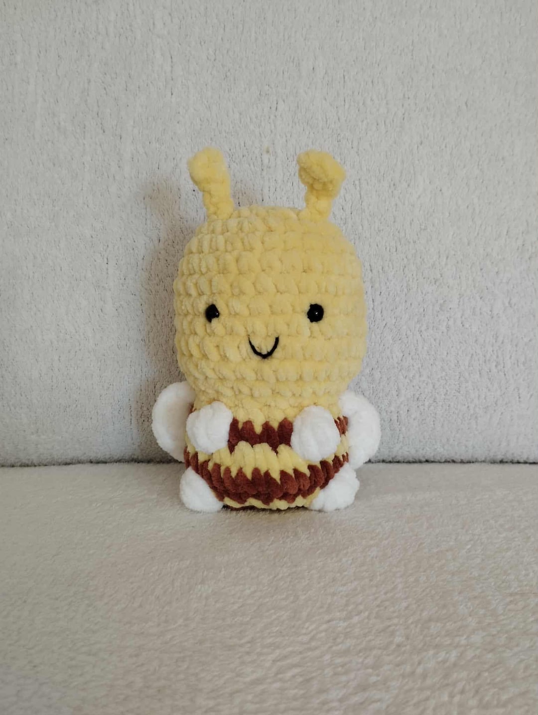 Crocheted Yellow Bee Plush Toy - Etsy