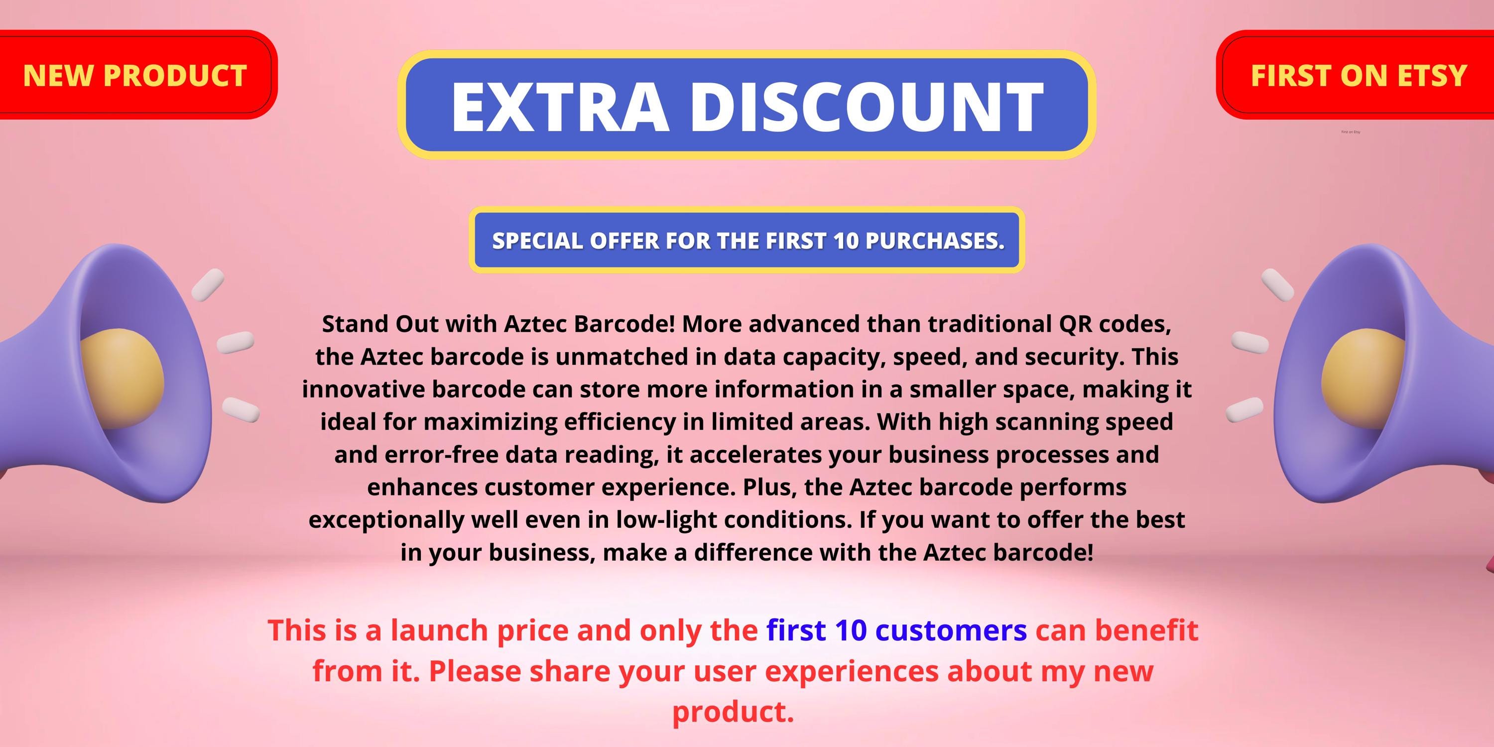 Aztec Barcode Generator | Faster Scanning Speed Than a QR Code - Etsy