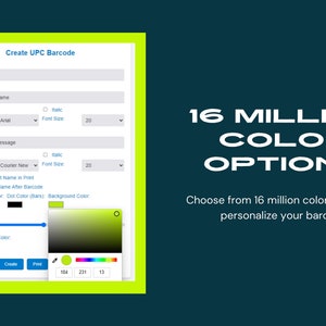 UPC Barcode Generator Software | Customizable Colors and Fonts ...