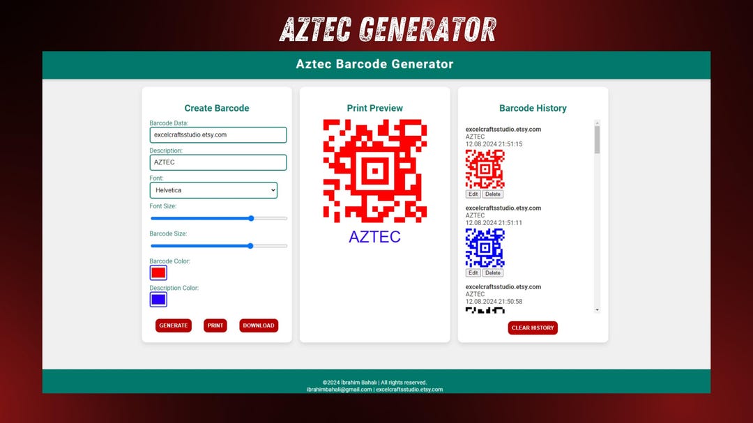 Aztec Barcode Generator | Faster Scanning Speed Than a QR Code - Etsy