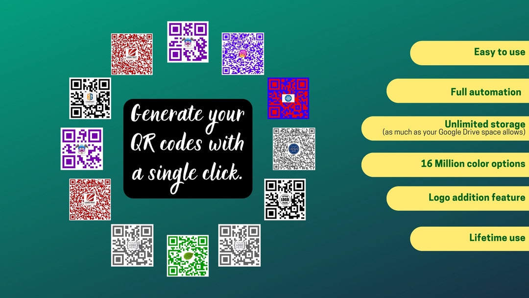 Smart QR Code Generator - Create Custom QR Codes With Google Sheets, 16 Million Colors, Logo ...
