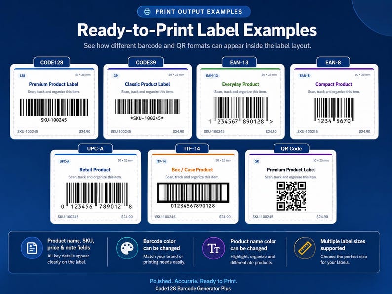Multi Barcode & QR Label Generator – Printable Product Label Maker ...