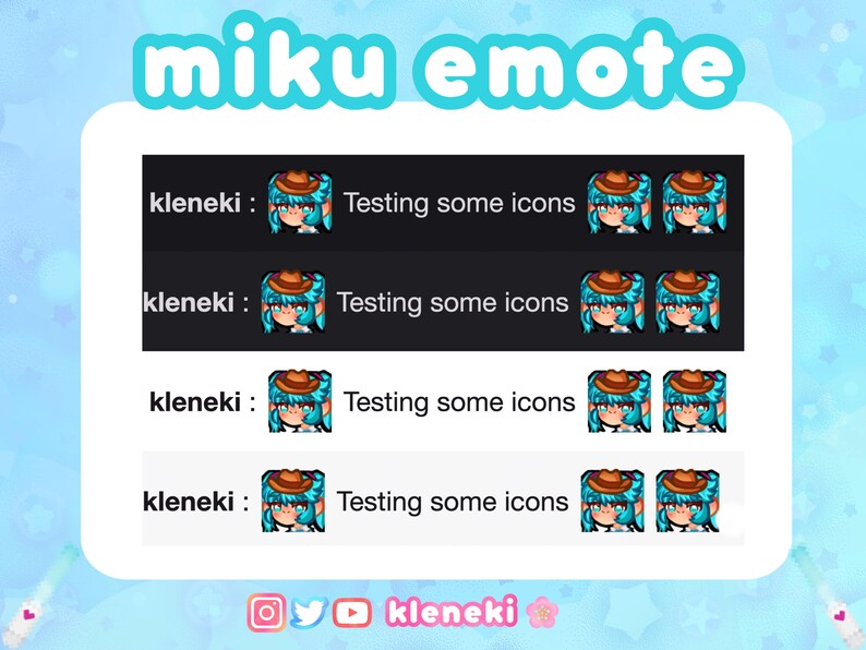 Kawaii Hatsune Miku Twitch Discord Emote for Streaming on Stream Vtuber ...