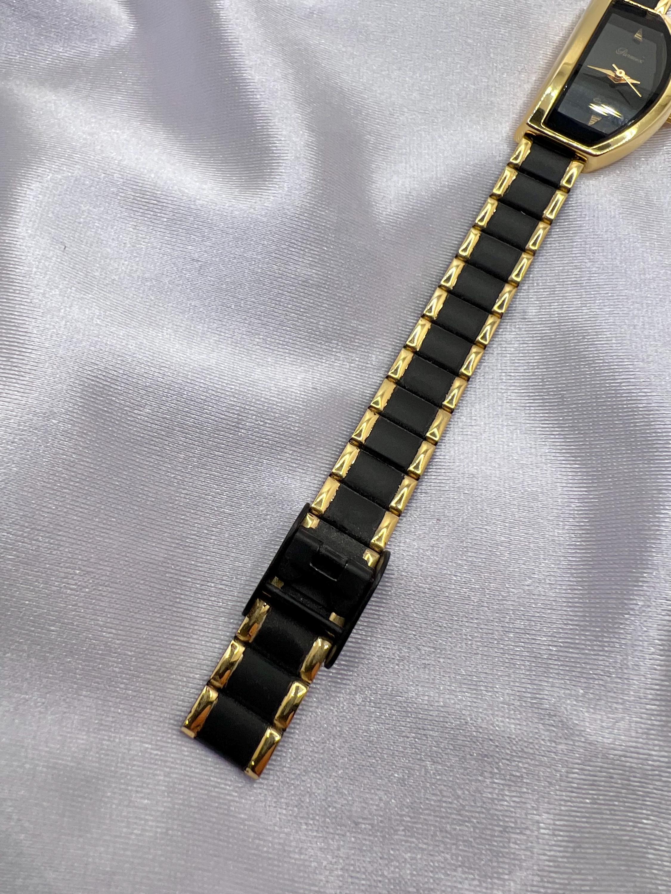 Vintage Gold Tone Half Moon Crescent Parmex Women’s Watch Dainty Classy ...