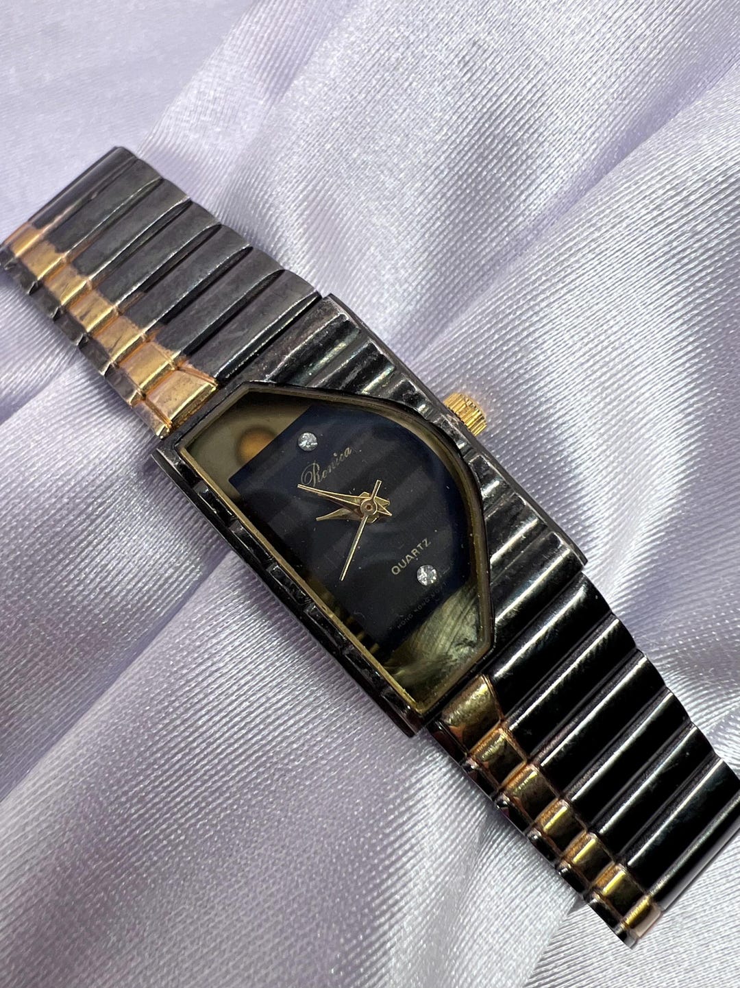 Vintage Gold Tone Half Moon Crescent Parmex Women’s Watch Dainty Classy ...