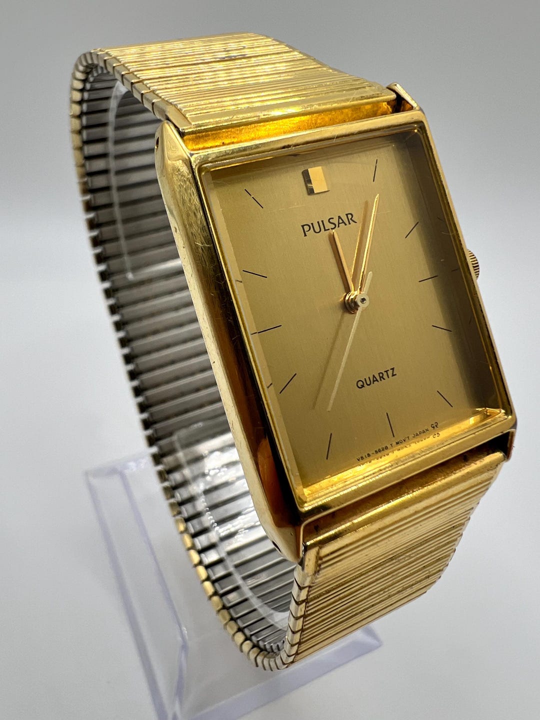 Vintage Gold Pulsar Tank Stretchable Band Oldmoney Sleek - Etsy