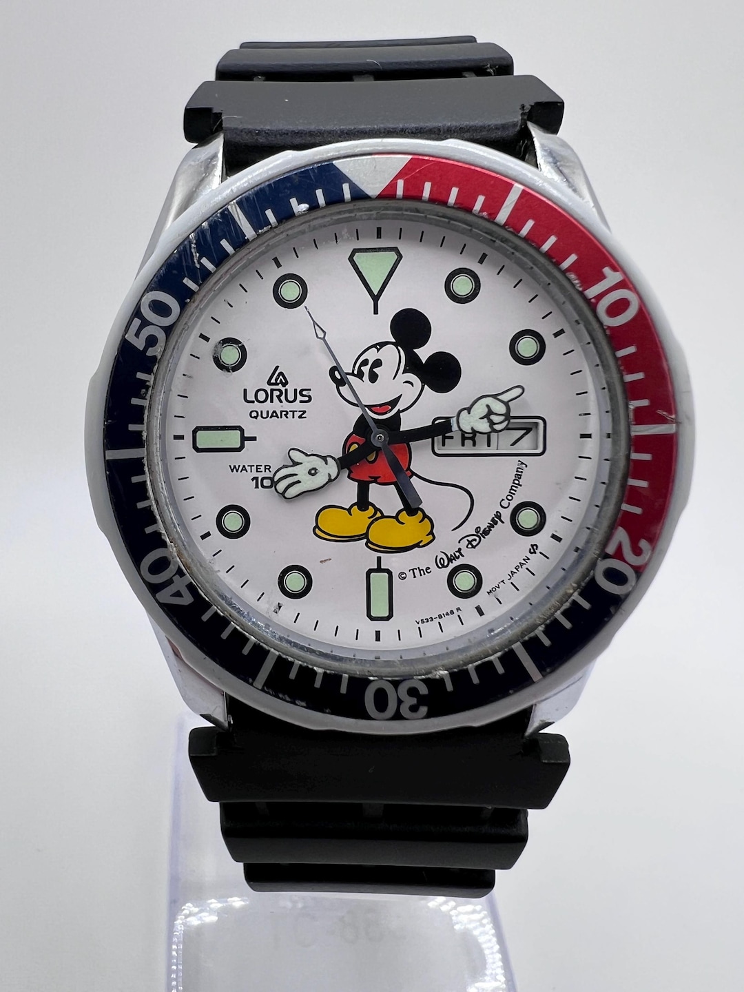 Vintage Rare 80’s Lorus Diver Pepsi Dial Red Blue Rotating Bezel Mickey ...