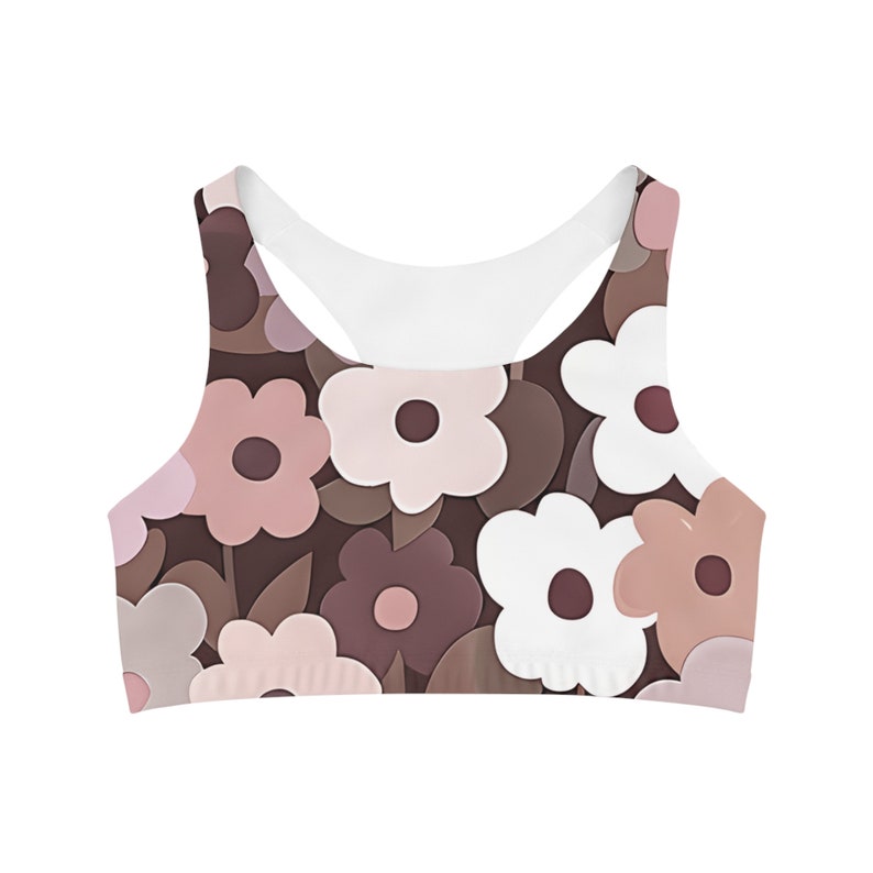 Retro Floral Pattern T-shirt, Vintage Flower Design Top, Boho Chic ...