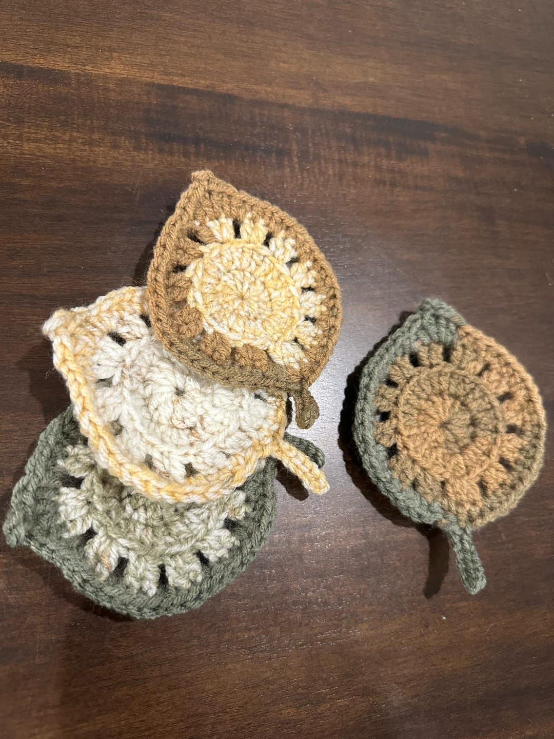 Fall Leaf Coaster Set, Crochet, Fall Decor - Etsy