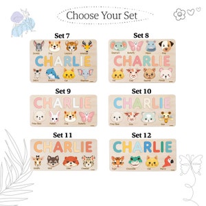Animals Puzzle for Baby Girl and Boy, Handmade Custom Name Puzzle ...