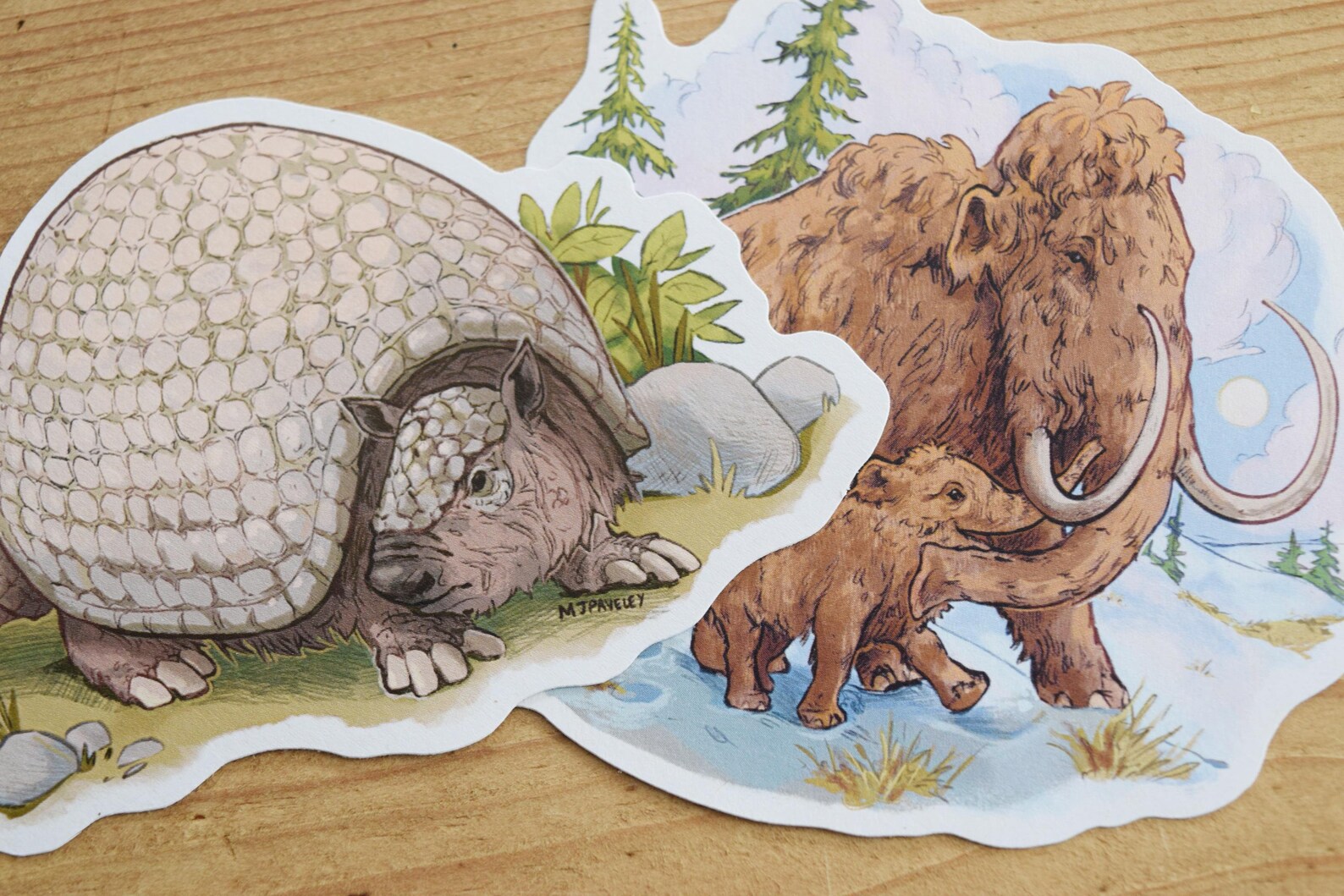 Ice Age Animal Stickers, Woolly Mammoth and Glyptodon - Etsy