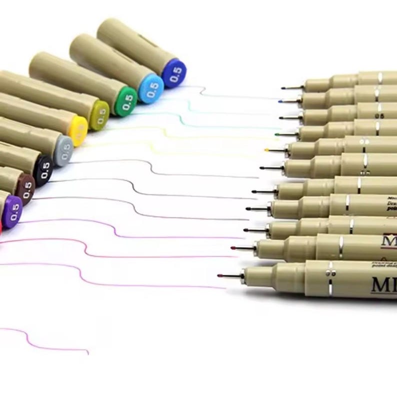 12pcs Fine Line Art Pens Set | 0.5 Student Drawing Pens | Micron-style ...