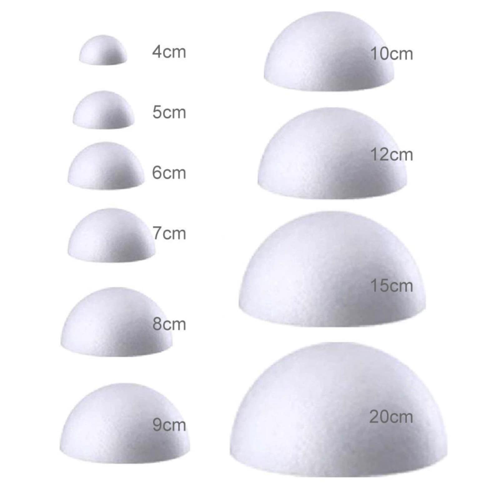 Half Round Solid Polystyrene Styrofoam Foam Balls for DIY Wedding ...