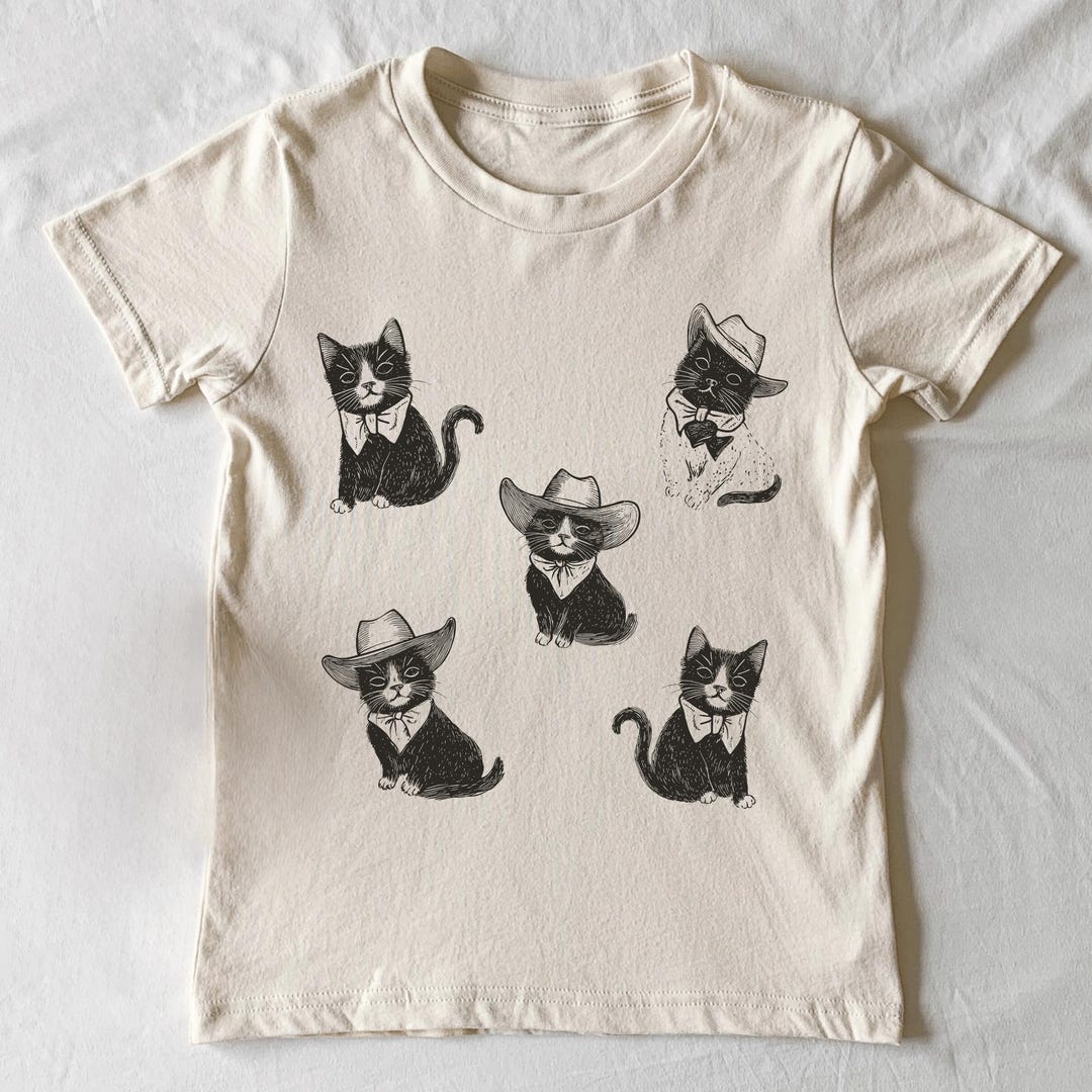 Cowboy Cat Shirt, Western Kitty Tee, Funny Cowboy Cat T-shirt, Cute ...