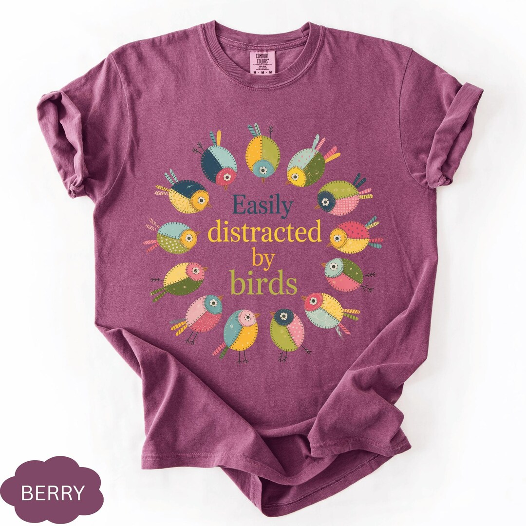 Easily Distracted by Birds T-shirt: Whimsical Cottagecore Tee - Etsy