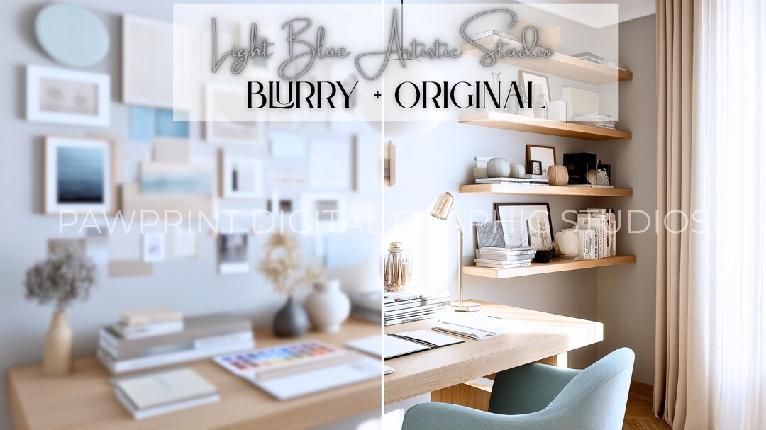 Light Blue Artistic Studio Virtual Background Version 3 | High ...