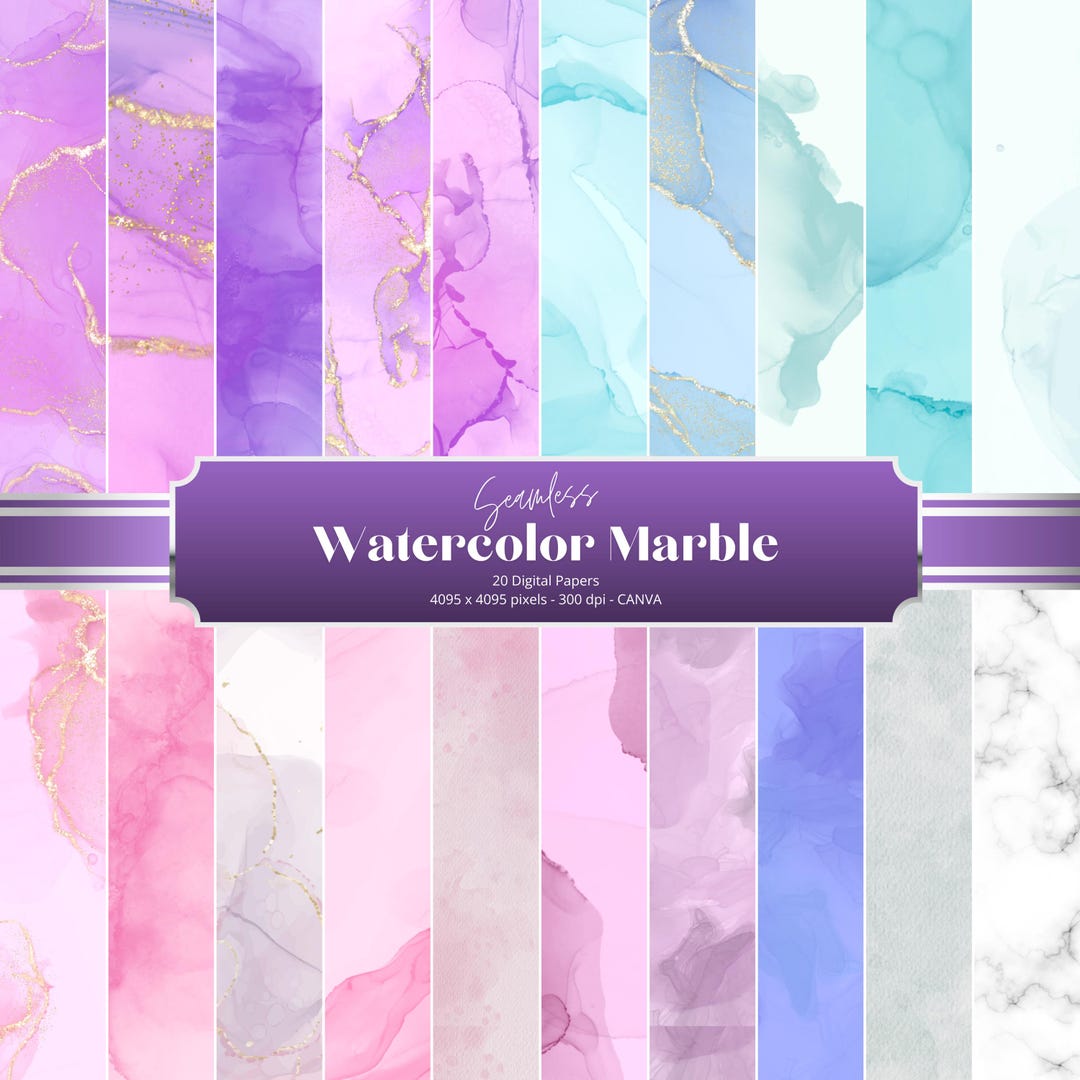 Colorful Marble Digital Paper – Foil Texture Backgrounds – 20 ...