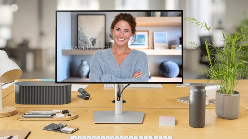 Light Blue Virtual Background Version 2 | Home Office Zoom Backdrop ...