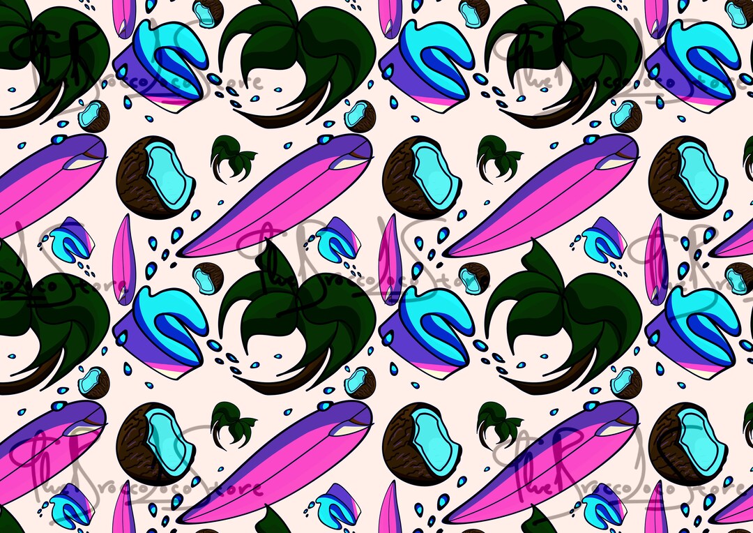 Digital Printable Pattern Summer Ocean Rave - Etsy