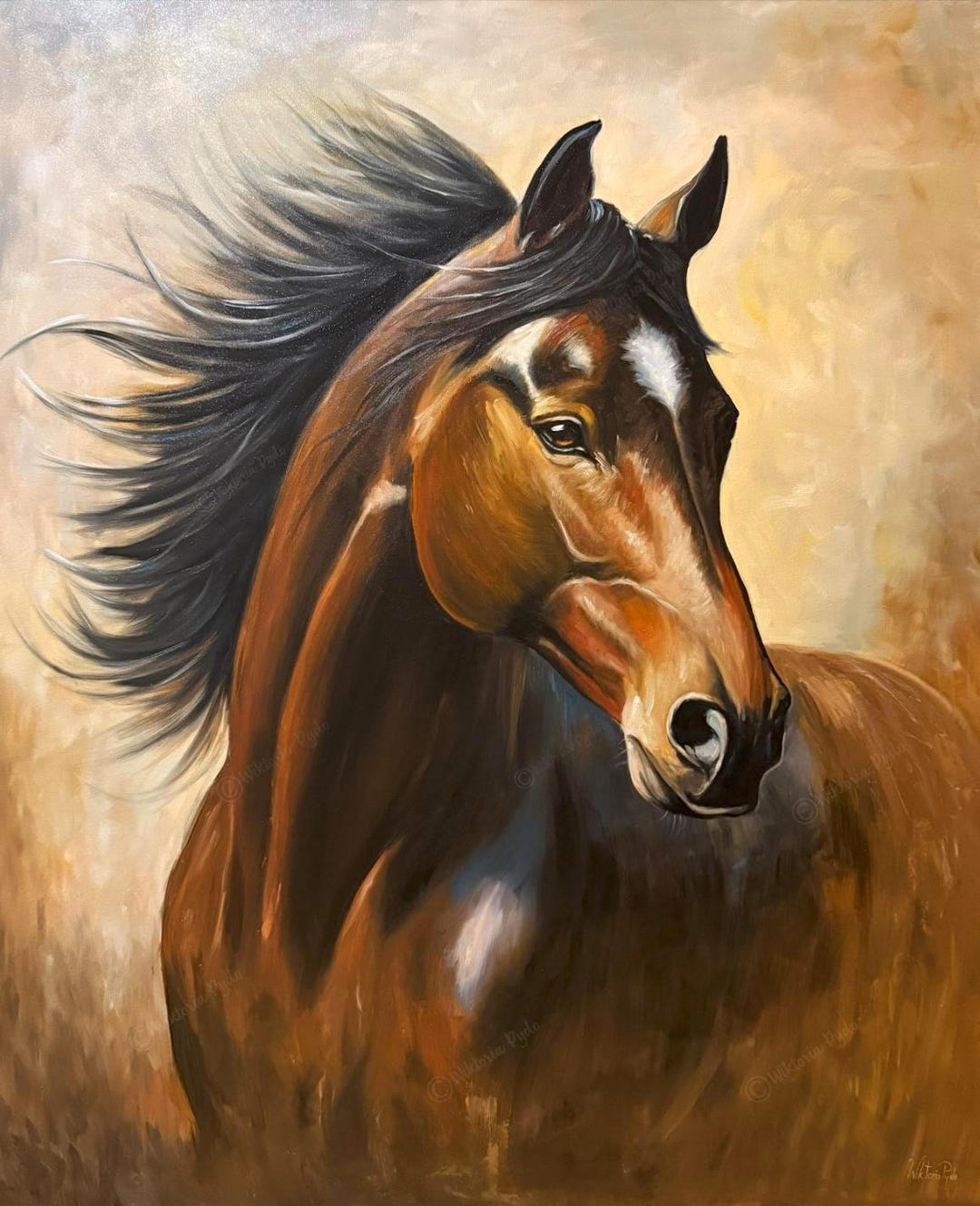 Custom Hand Painted Oil Painting Horse Painting From Photo Custom Hand Painted Oil Painting Horse Painting From Photo
