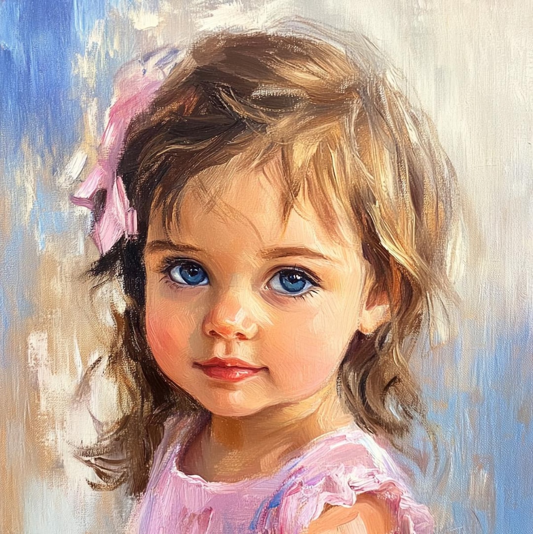 Custom Hand-painted Baby Oil Portrait: Personalized Family Art ...