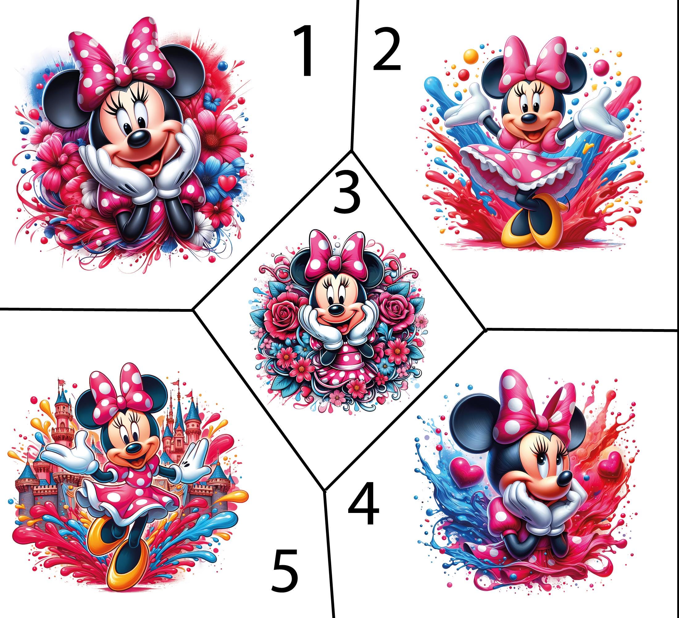Minnie Mouse Splash Watercolor DTF Transfer, Ready to Press - Etsy