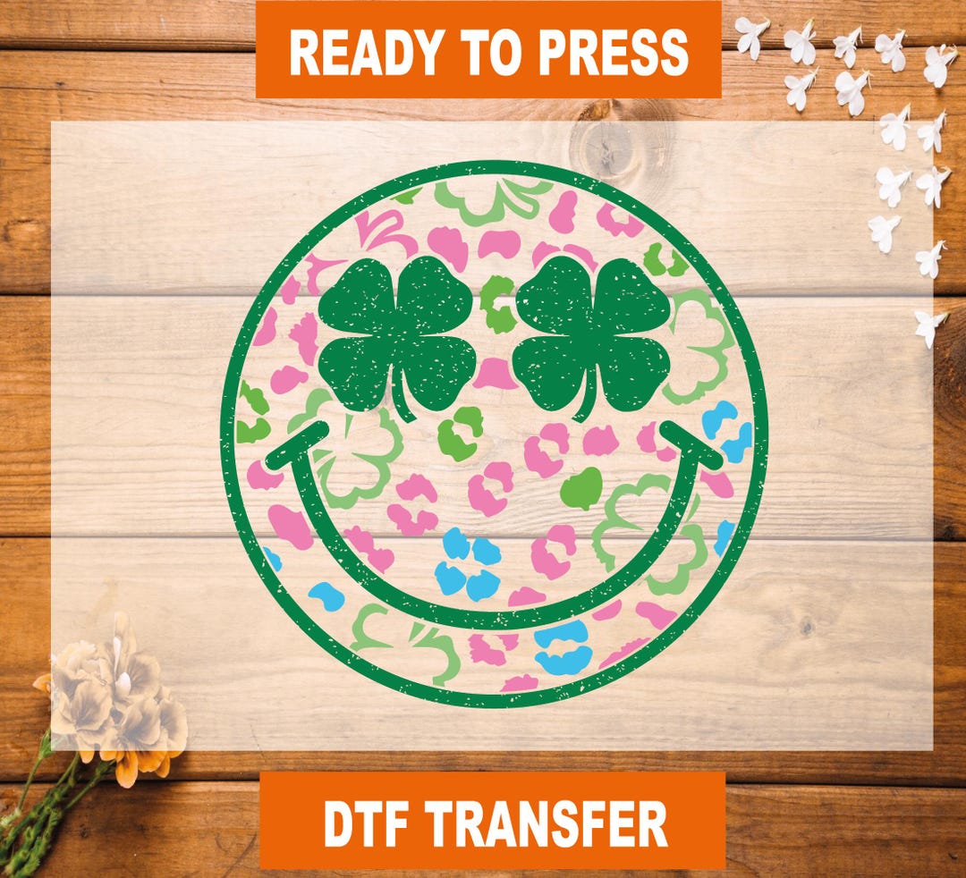 Lucky Charm Smiley Face DTF Transfer, Lucky Charm Smiley Face Ready to ...