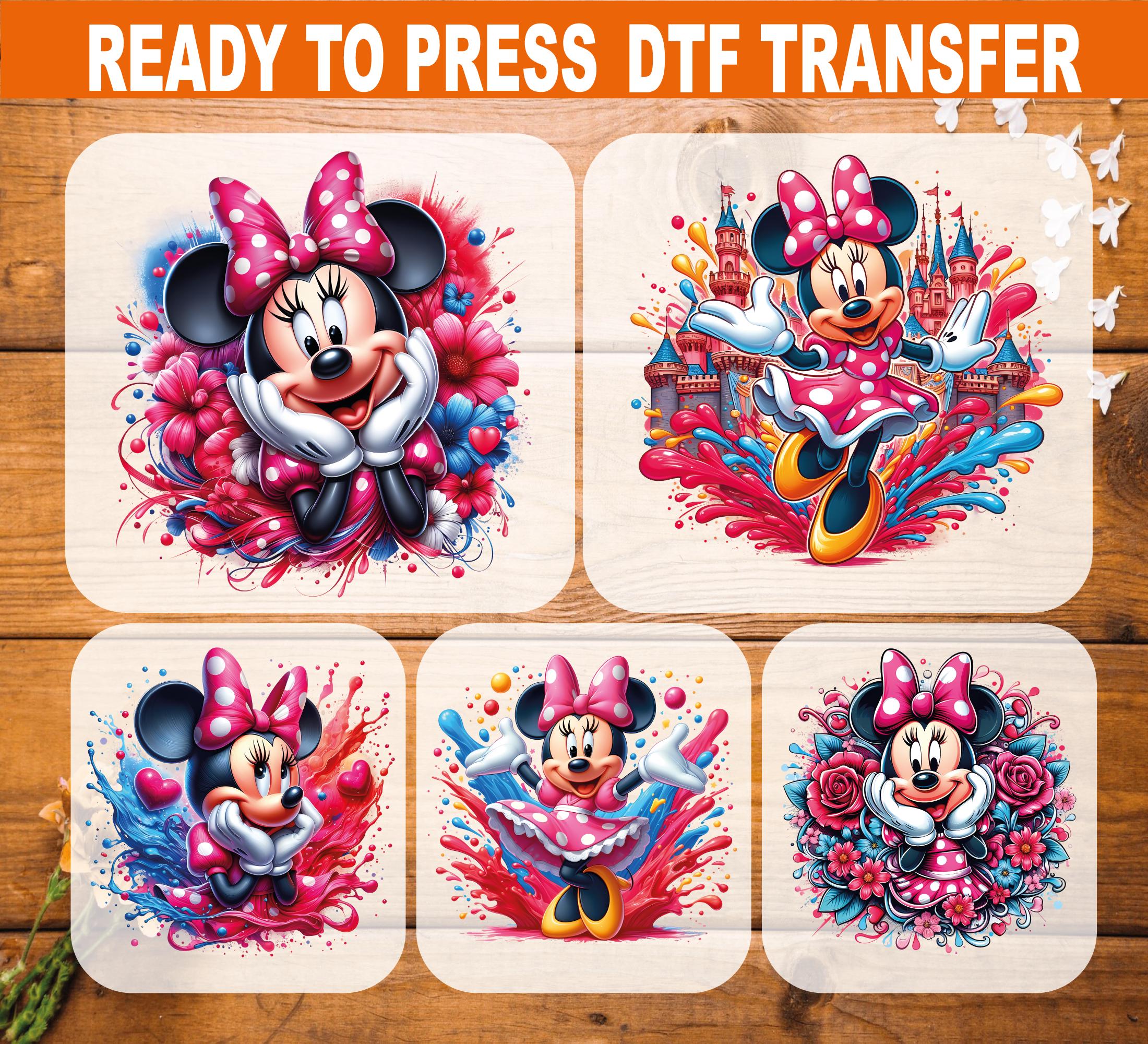 Minnie Mouse Splash Watercolor DTF Transfer, Ready to Press - Etsy