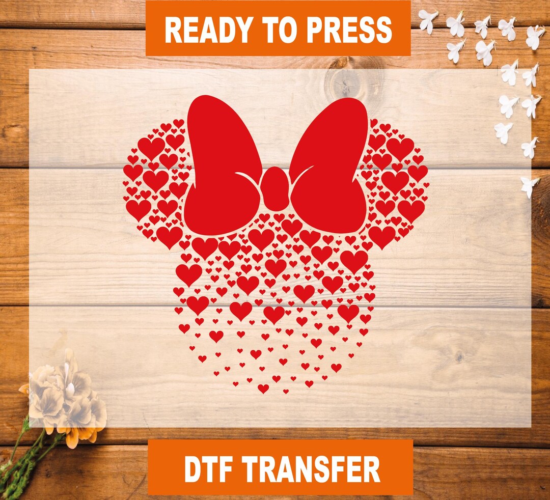 Minnie Valentine's Day Heart DTF Transfer: Ready to Press - Etsy