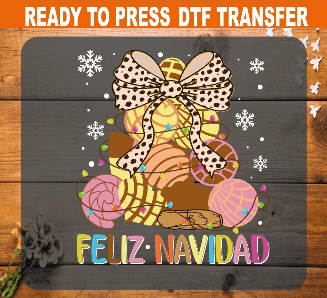 Feliz Navidad DTF Transfer, Spanish Christmas Heat Transfer - Etsy