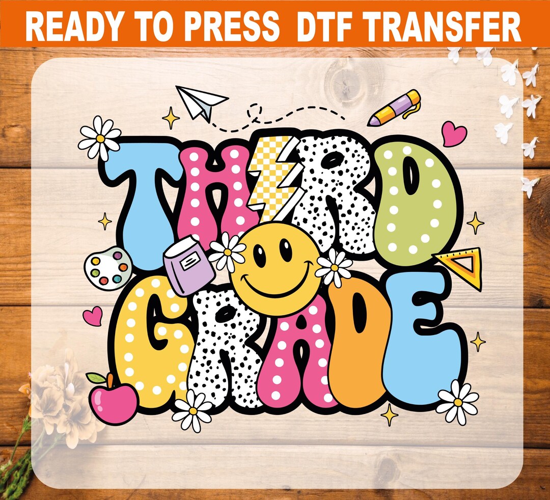 Third Grade DTF Transfer, Back to School Ready to Press - Etsy