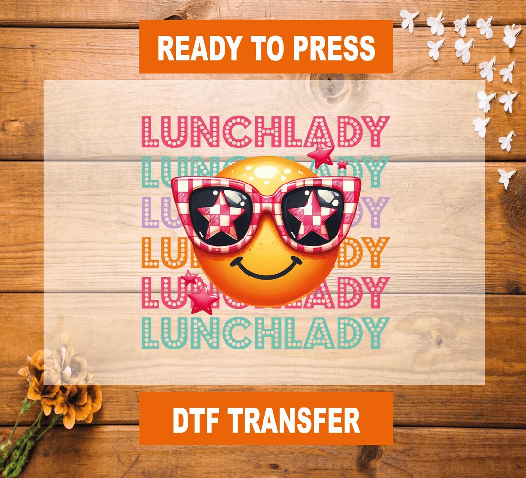 Lunch Lady Smiley DTF Transfer, Lunch Lady Smiley Ready to Press, Lunch ...