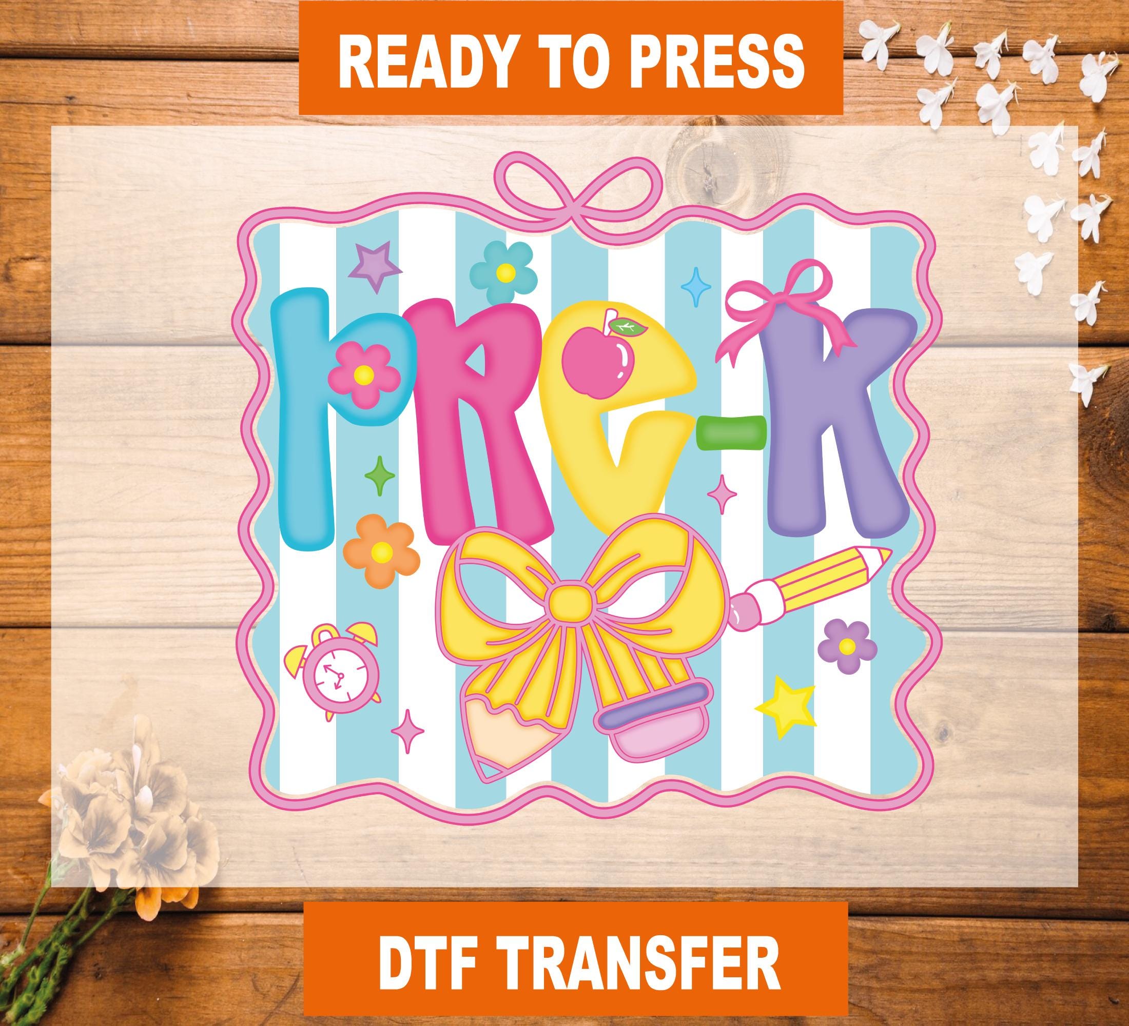 Preschool DTF Transfer: Pre-k Ready to Press Heat Transfer - Etsy