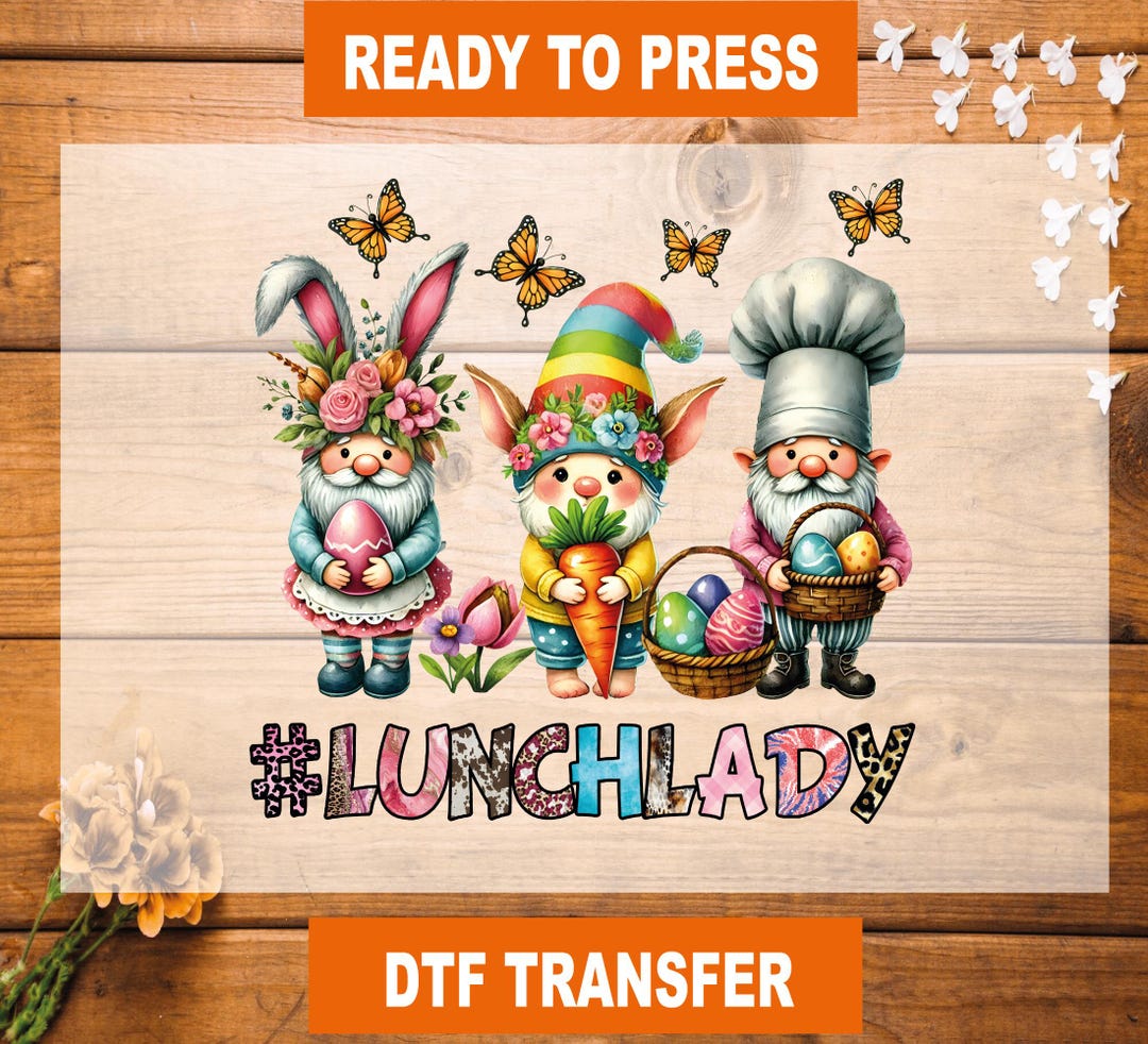 Gnomes Lunch Lady DTF Transfer, Gnomes Lunch Lady Ready to Press ...
