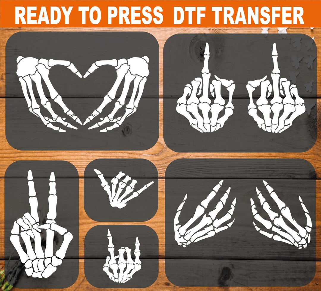 Skeleton Hands DTF Transfer: Halloween Skull Heat Transfer - Etsy