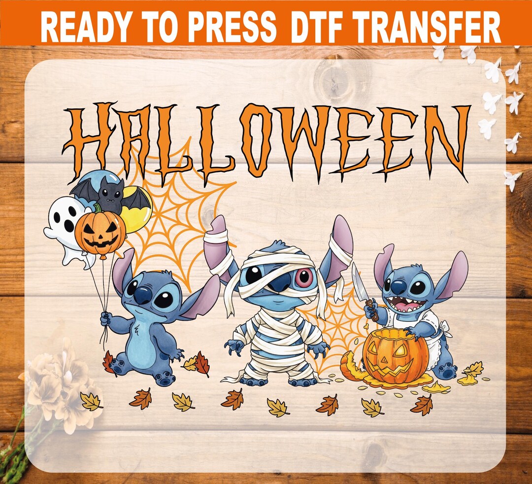 Halloween Stitch DTF Transfer: Ready to Press Heat Transfer - Etsy