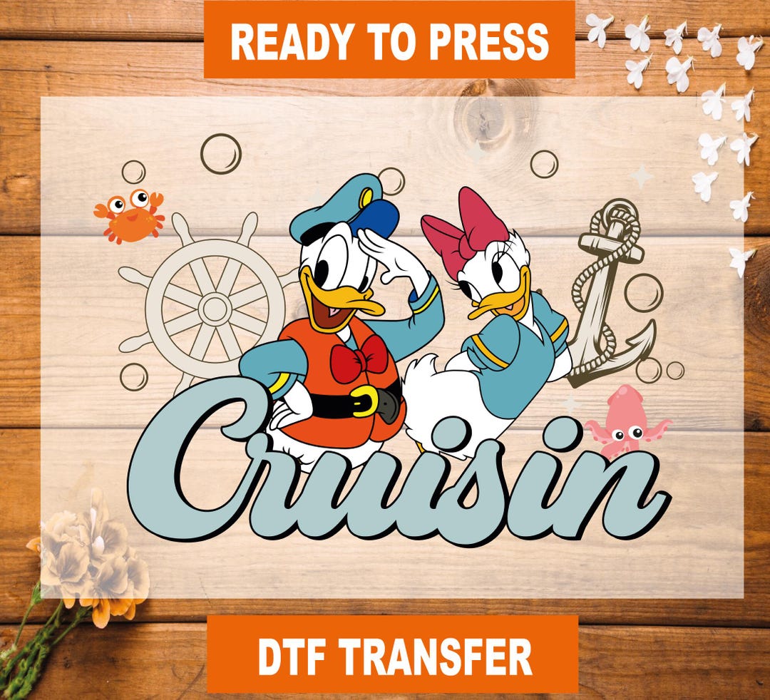 Donald and Daisy Cruise DTF Transfer, Daisy Cruise Ready to Press ...