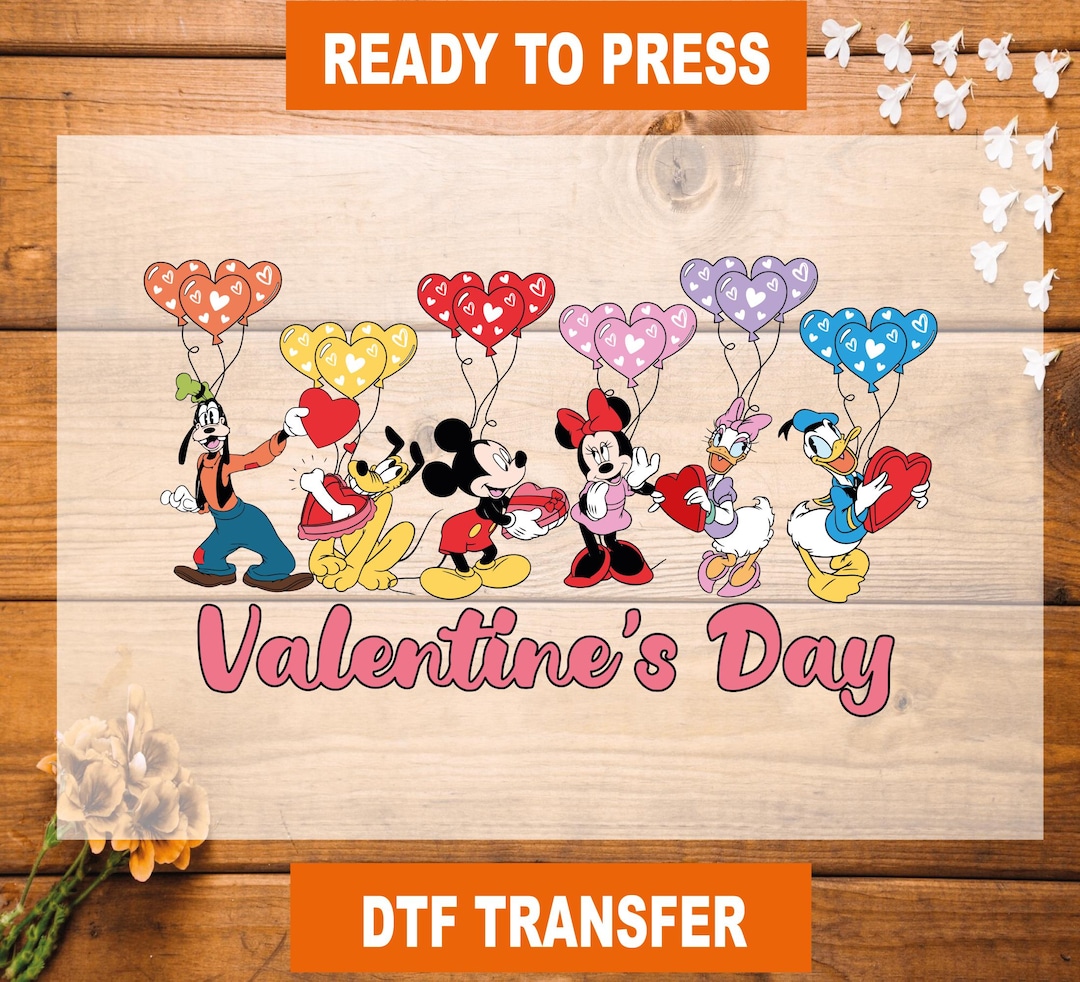 Disney Friends Valentine's Day DTF Transfer, Disney Friends Valentine's ...