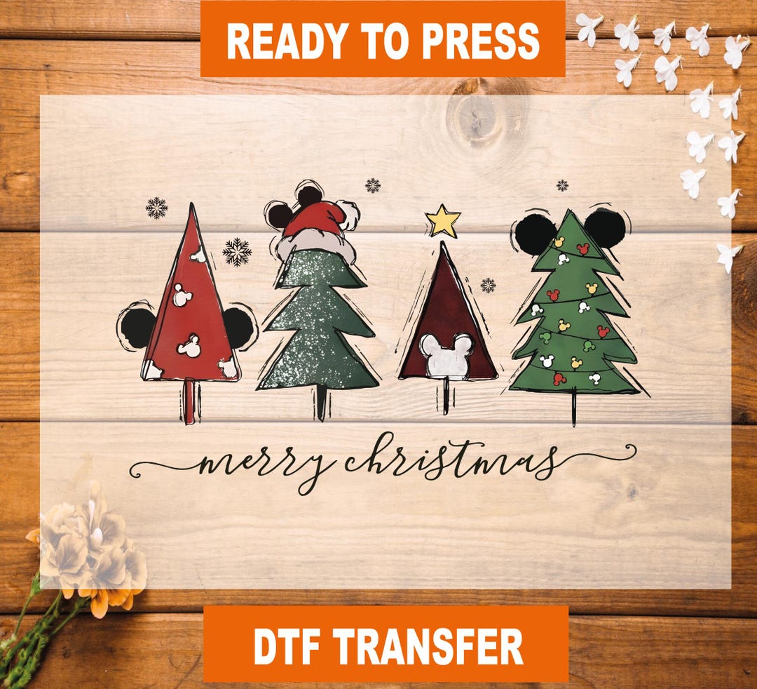 Disney Christmas Tree DTF Transfer, Merry Christmas Ready to Press - Etsy