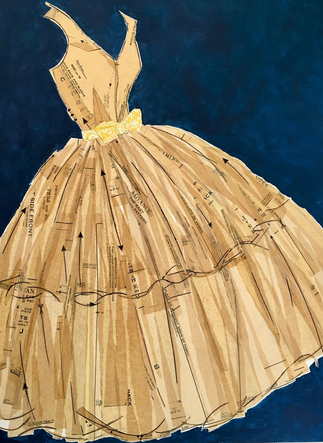 Daisy Fine Art Print Dress Pattern Collage - Etsy