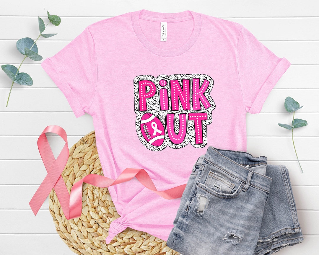 Pink Out Football Shirt, Breast Cancer Awareness Shirt,cancer Awareness ...