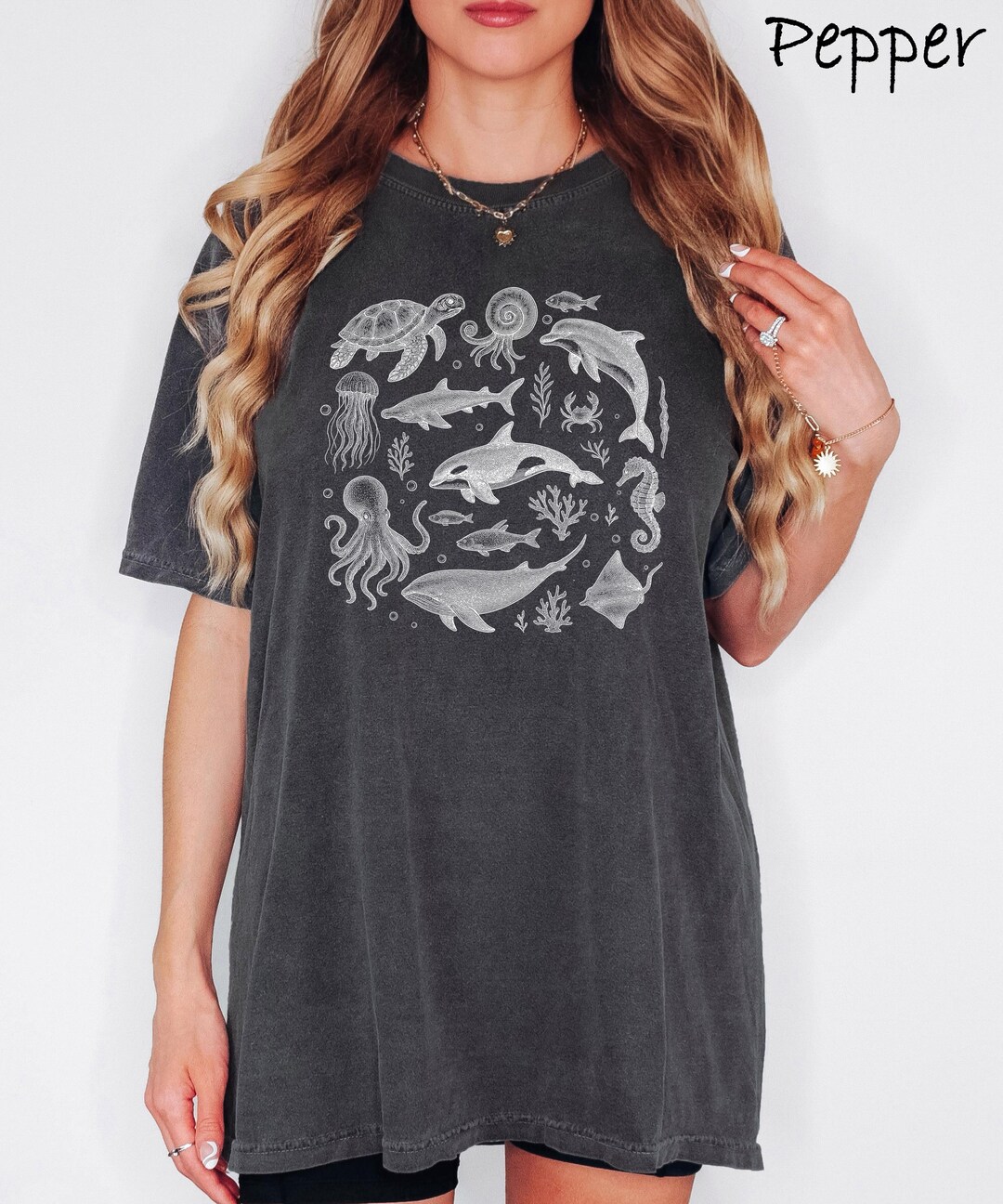 Comfort Colors® Sea Animals 90s Style Tshirt, Retro Y2k Ocean Shirt ...